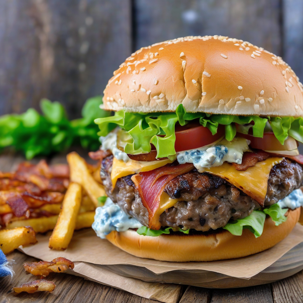 Bacon Blue Cheese Burger Recipe: Gourmet Patty Perfection - Nommy Recipes